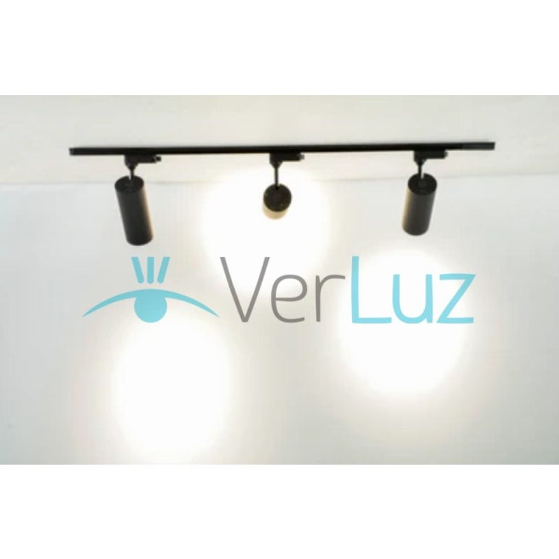 Foco LED a Riel Monofásico 40 watt Negro IP20 Luz Fría o Cálida (400w ...