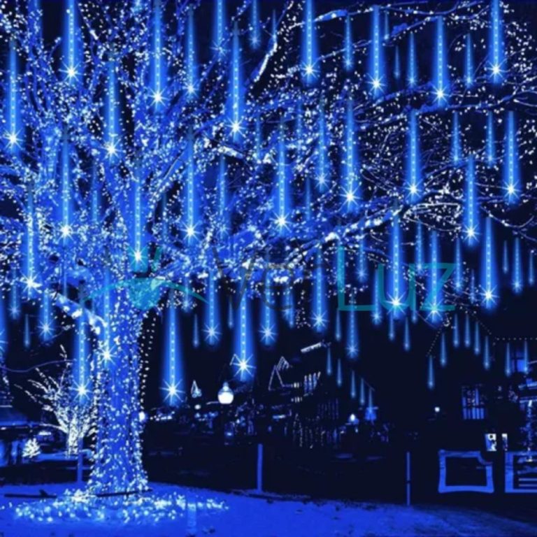 Luces LED Solar Lluvia de Meteoritos 192 LEDs Multicolor, Azul, Fría o ...