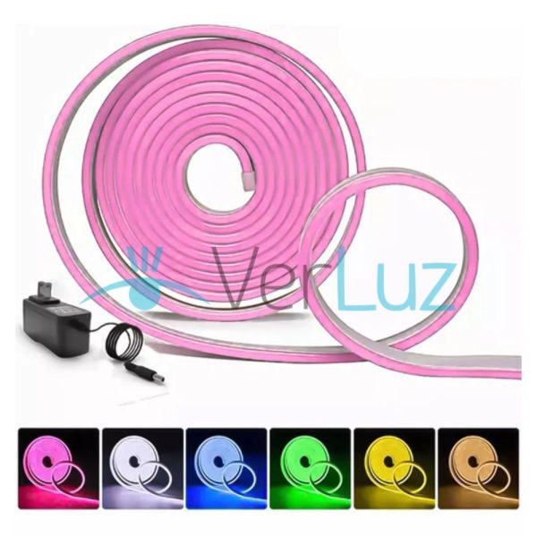 Cinta LED Neón Flexible Diez Colores 220 Volt 7 watt/metro 180° IP67 ...