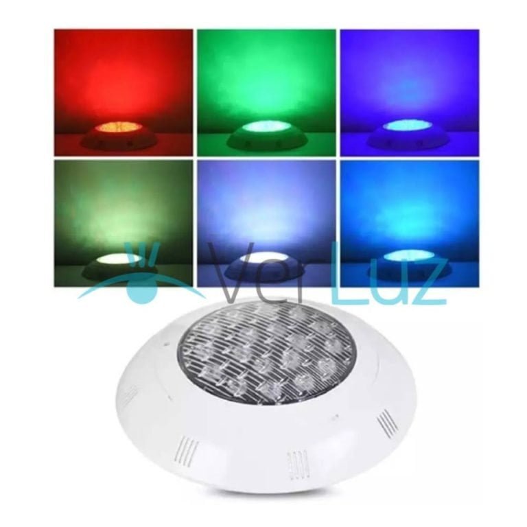 Foco LED Piscina 12 Volt 24 watt RGB IP68 (240w) - VerLuz Pro