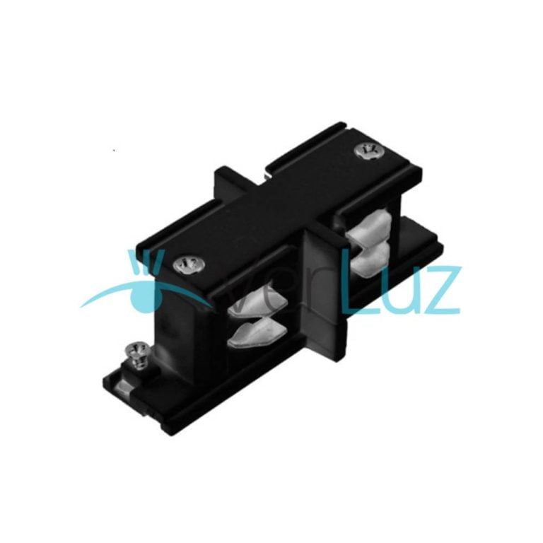 Conector Unión Tipo Lineal para Riel Trifásico Negro - VerLuz Pro