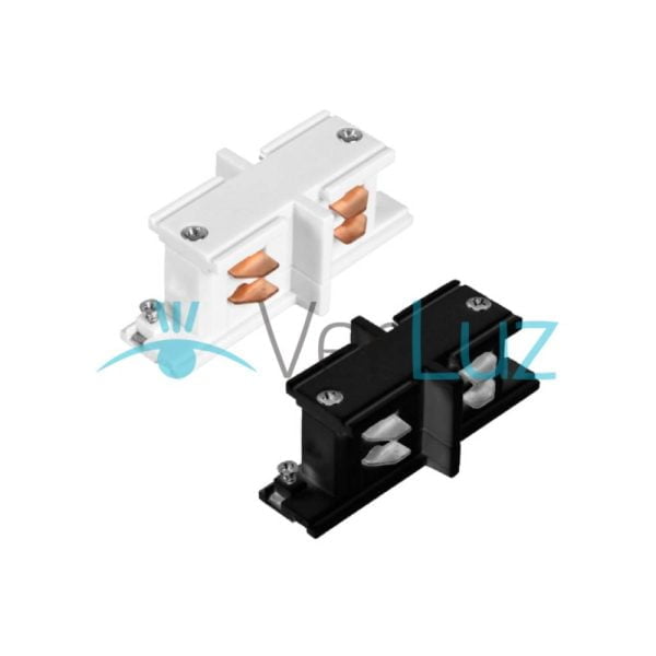 Conector Unión Tipo Lineal para Riel Trifásico Negro - VerLuz Pro