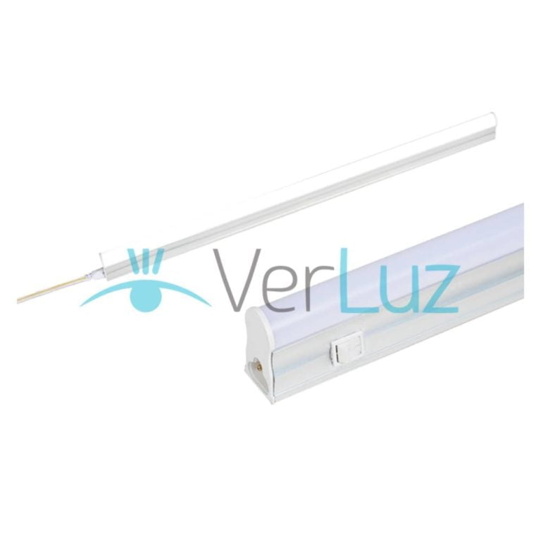 Tubo T5 LED Base Incorporada y Botón de Encendido 9 watt 60 cm Aluminio ...