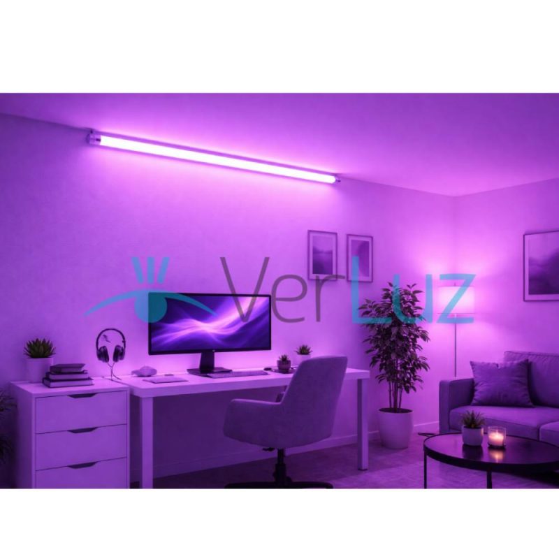 Tubo LED Color Morado T8 Con Base 18 watt 120 cm IP20 (160w) - VerLuz Pro